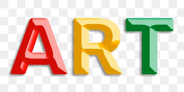 Colorful art word png bevel | Premium PNG Sticker - rawpixel