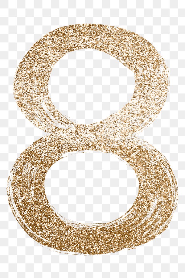 Transparent glitter number 8 gold | Premium PNG Sticker - rawpixel