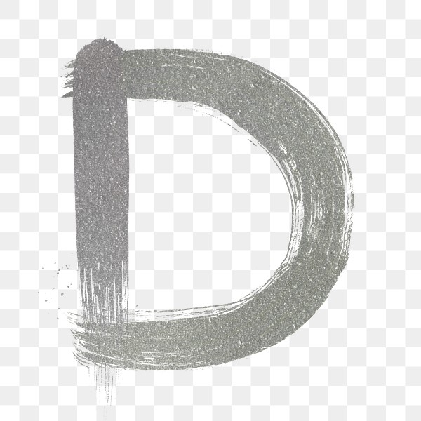 Transparent letter d silver brush | Premium PNG Sticker - rawpixel