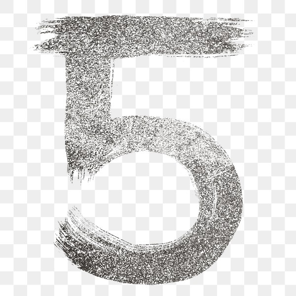 Silver glitter 5 number png | Premium PNG Sticker - rawpixel