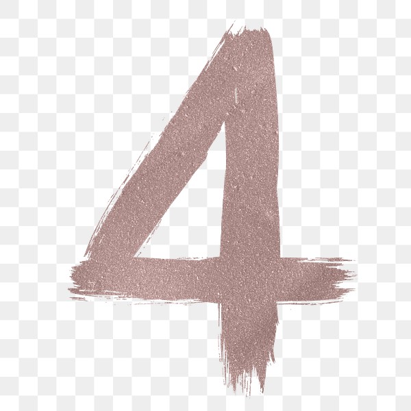 Number 4 png brush stroke | Free PNG Sticker - rawpixel