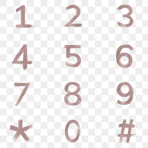 Painted rose gold numbers png | Premium PNG - rawpixel