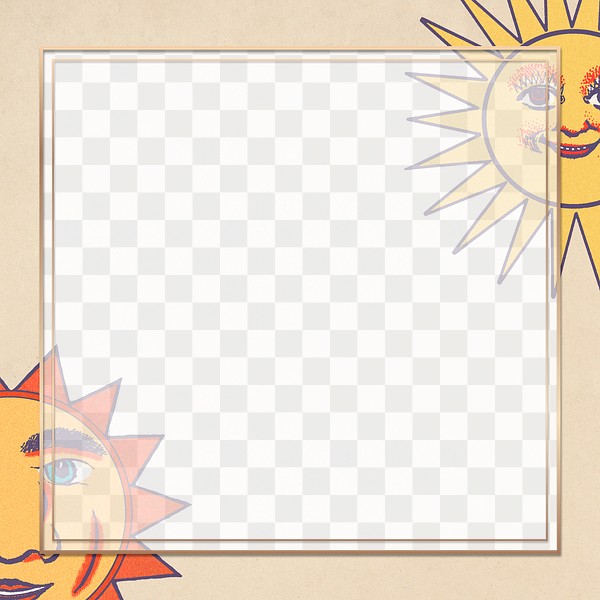 Vintage celestial sun face frame | Free PNG - rawpixel