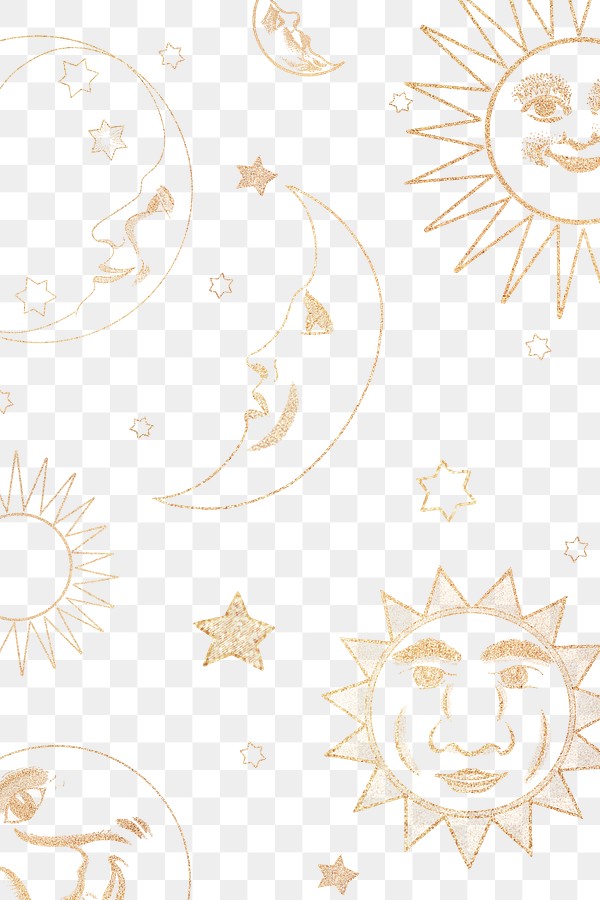 Gold celestial sun moon and | Premium PNG - rawpixel