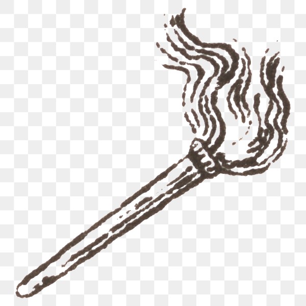 PNG old torch hand drawn | Premium PNG Sticker - rawpixel
