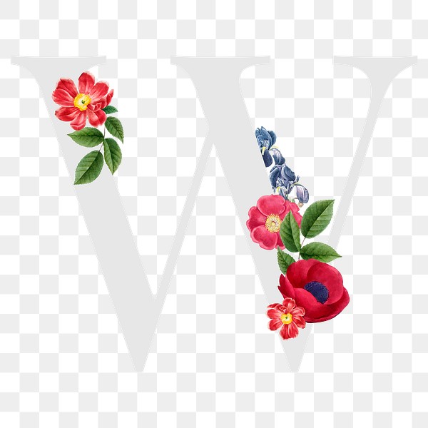 Flower decorated capital letter W | Premium PNG Sticker - rawpixel