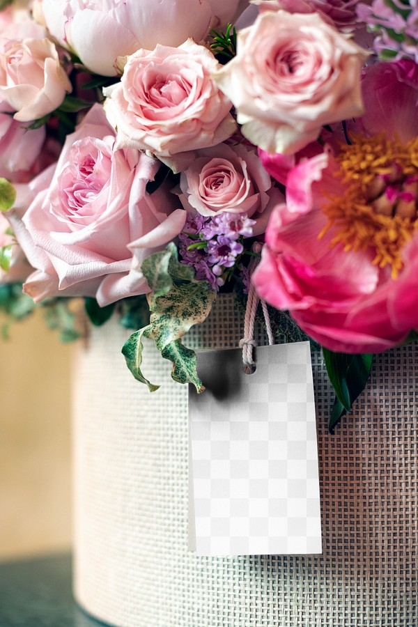 PNG flower label mockup transparent, | Premium PNG - rawpixel