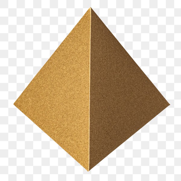 3D golden pyramid paper craft | Premium PNG Sticker - rawpixel