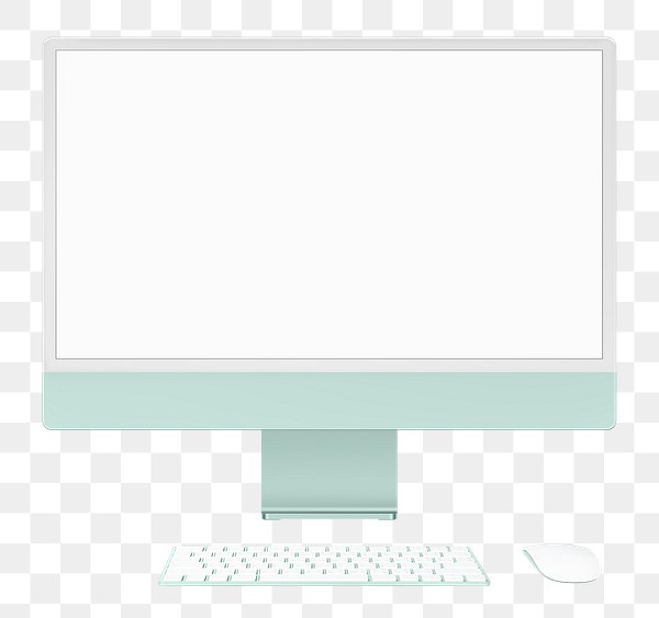 Green computer png mockup with white | Premium PNG Sticker - rawpixel