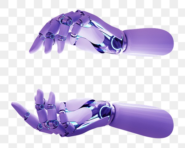 Purple robot hand png sticker, | Premium PNG - rawpixel