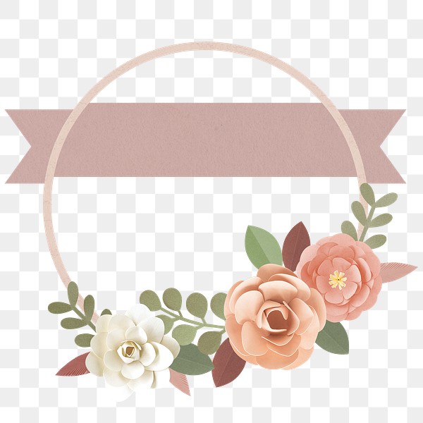 Pastel papercraft flower round badge | Premium PNG - rawpixel