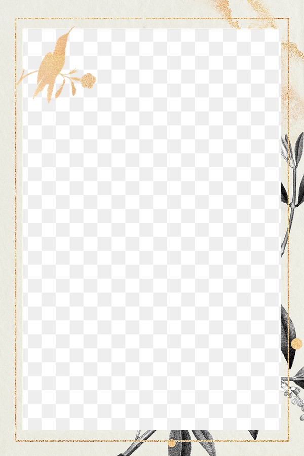 Gold hummingbird pattern frame png | Premium PNG - rawpixel