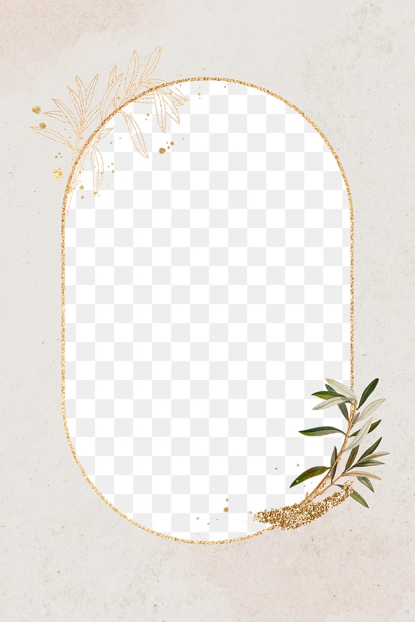 Oval frame png glitter gold | Premium PNG - rawpixel
