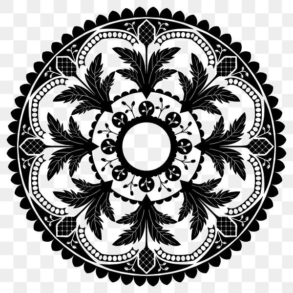Black arabesque patterned design element | Premium PNG Sticker - rawpixel