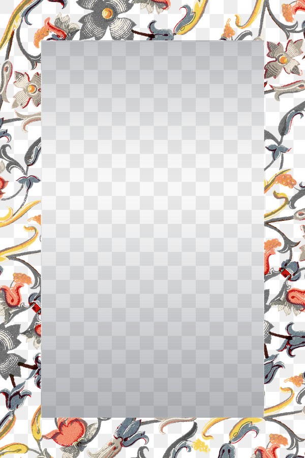 Floral patterned rectangle frame design | Free PNG - rawpixel