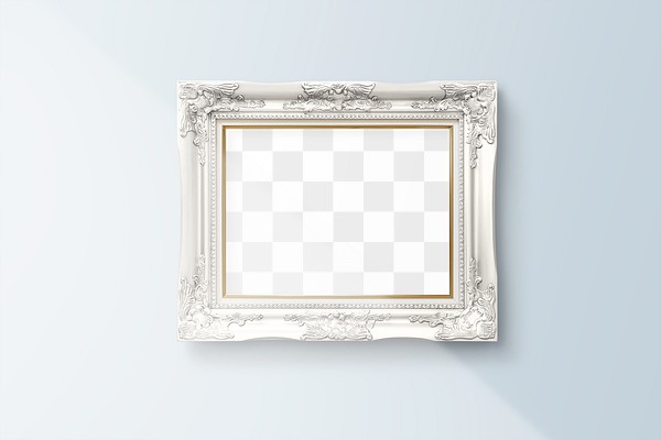 Luxurious white baroque picture frame | Premium PNG - rawpixel