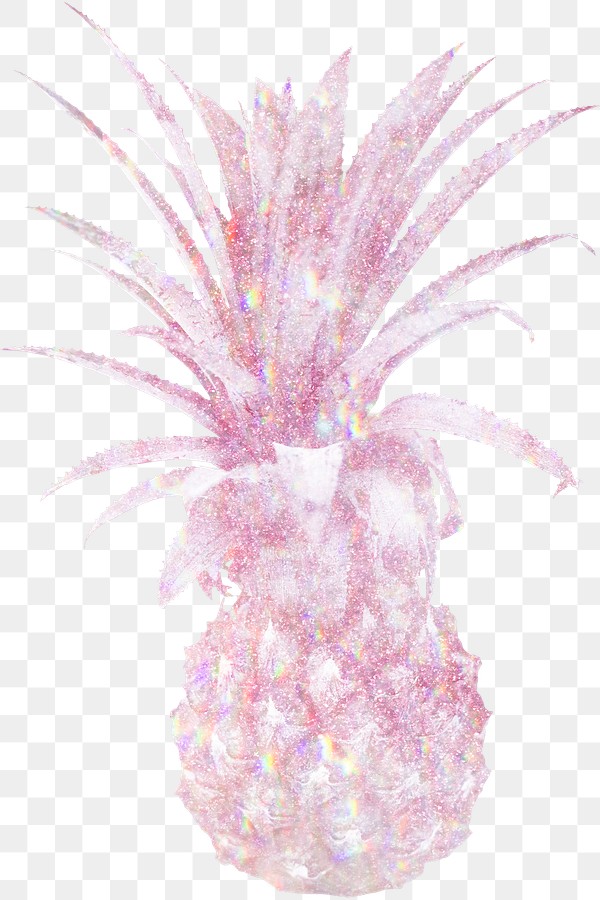 Pink holographic pineapple sticker design | Free PNG Sticker - rawpixel
