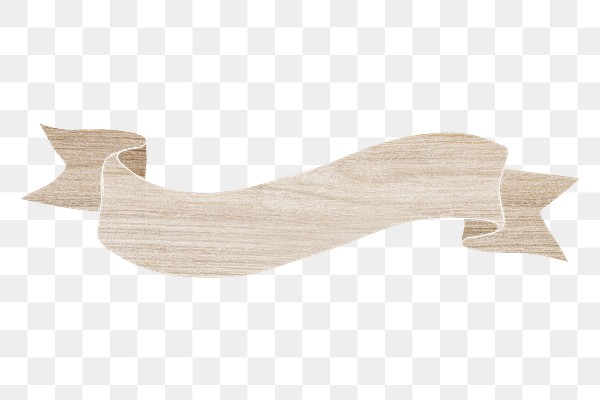 Birch wood textured ribbon banner | Premium PNG Sticker - rawpixel