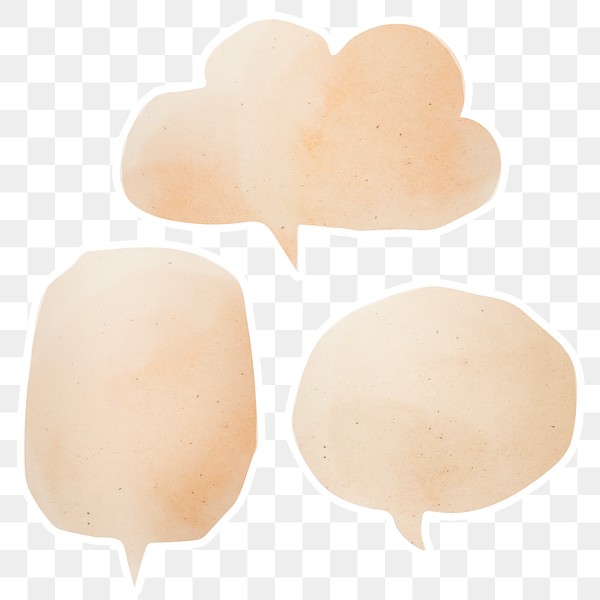 Beige speech bubble sticker set | Premium PNG - rawpixel