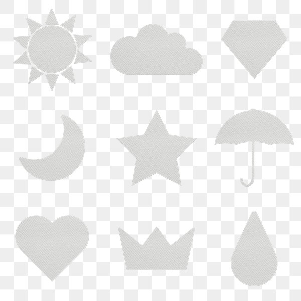 Gray paper craft shapes design | Premium PNG - rawpixel