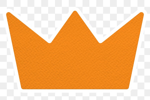 Orange textured paper crown sticker | Premium PNG Sticker - rawpixel