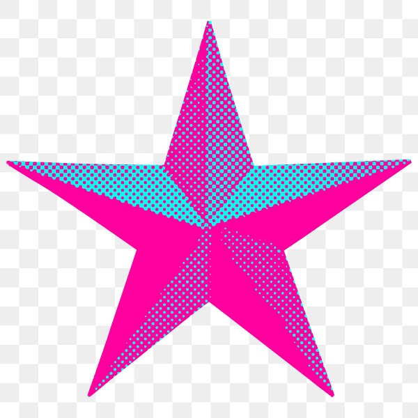 Hand drawn funky star halftone | Premium PNG Sticker - rawpixel