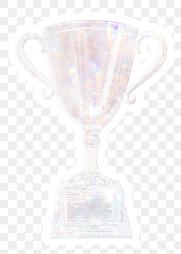Silvery holographic trophy sticker white | Premium PNG Sticker - rawpixel