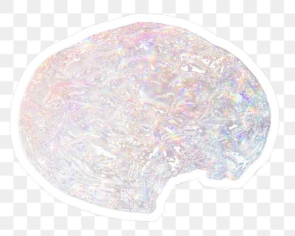 Silvery holographic cookie sticker with a white | Free PNG Sticker ...