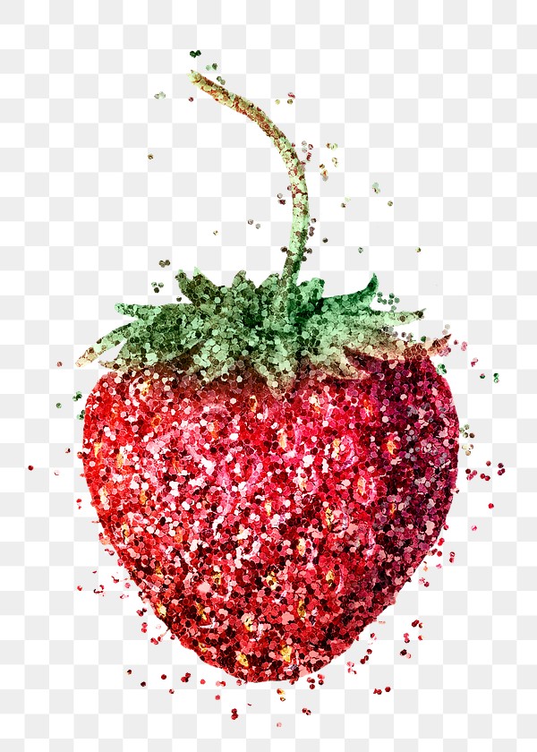 Glitter strawberry fruit design element | Premium PNG Sticker - rawpixel