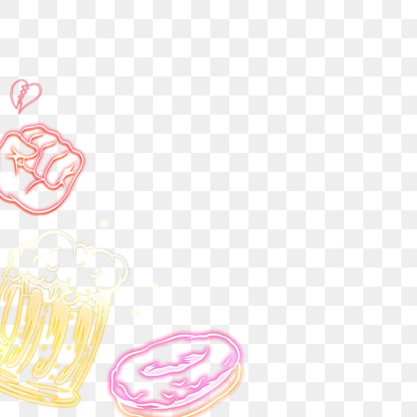 Cute neon frame design element | Premium PNG - rawpixel