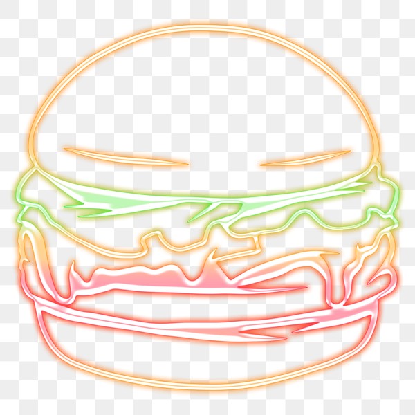 Neon yellow hamburger sticker overlay | Premium PNG Sticker - rawpixel