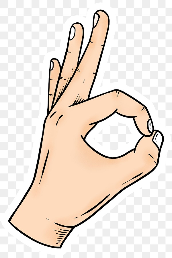 Ok hand sign drawing sticker | Premium PNG Sticker - rawpixel