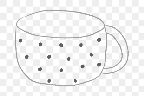 Polka dot cup doodle style | Premium PNG Sticker - rawpixel