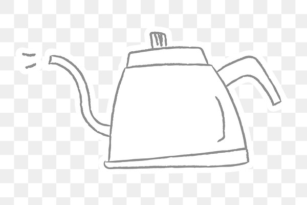 Doodle style coffee pot design | Premium PNG Sticker - rawpixel