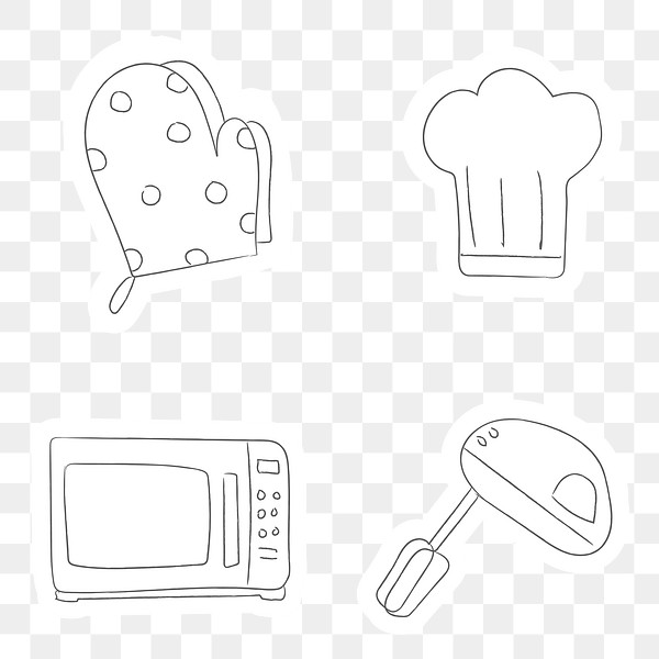 Cute kitchen stickers for journaling | Premium PNG - rawpixel