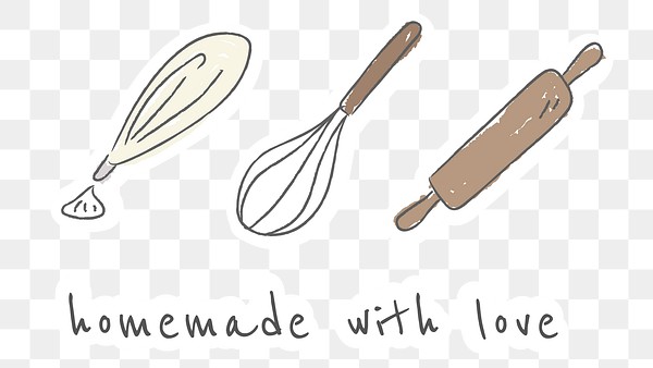 Homemade love baking utensils sticker | Premium PNG Sticker - rawpixel