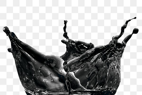 Macro shot black water splashing | Premium PNG Sticker - rawpixel
