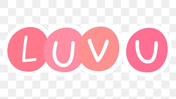 Pink luv u word sticker | Premium PNG Sticker - rawpixel