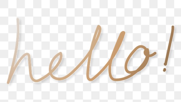 Golden cursive hello typography design | Premium PNG Sticker - rawpixel