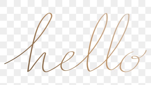 Golden hello cursive typography design | Free PNG Sticker - rawpixel