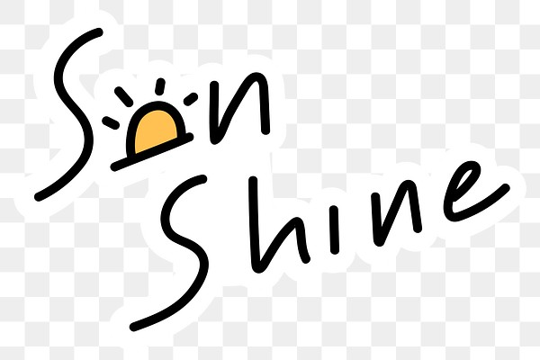 Black sunshine word small sun | Premium PNG Sticker - rawpixel