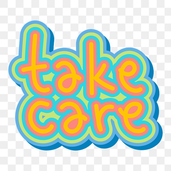 Orange take care word design | Premium PNG Sticker - rawpixel