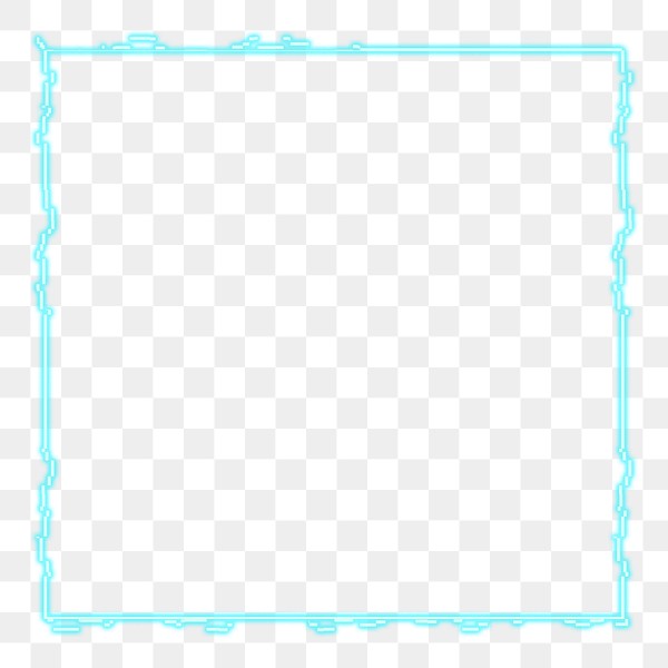 Blue square frame png glitch | Free PNG - rawpixel