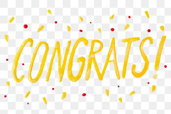 Yellow Congrats! typography design element | Premium PNG - rawpixel