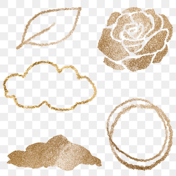Gold sparkle png sign set | Premium PNG - rawpixel