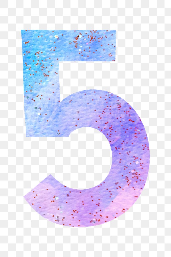 Number 5 pastel font png | Premium PNG Sticker - rawpixel