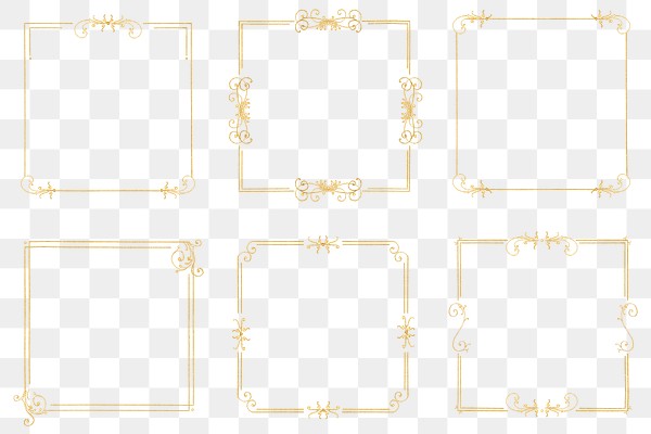Gold filigree frame set png | Premium PNG - rawpixel