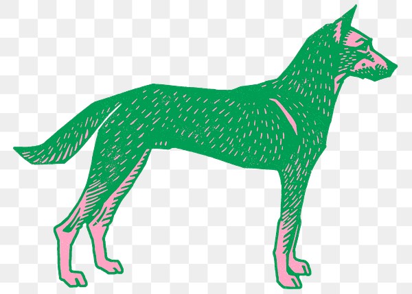 Green dog png sticker vintage | Premium PNG Sticker - rawpixel