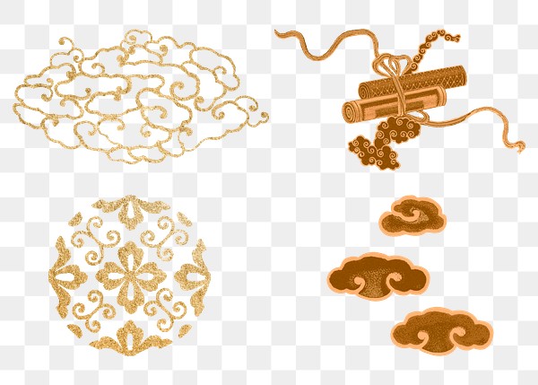 Chinese art gold png symbol | Premium PNG - rawpixel