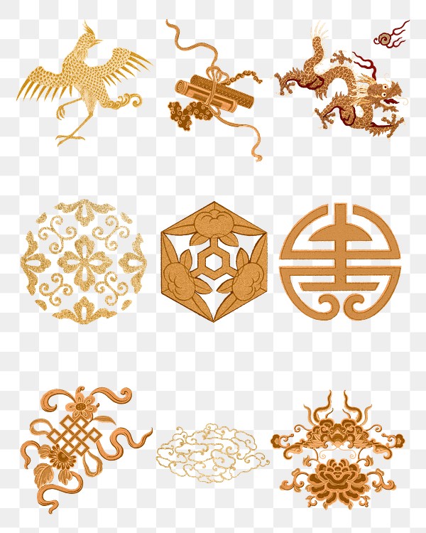Chinese art symbols png sticker | Premium PNG - rawpixel